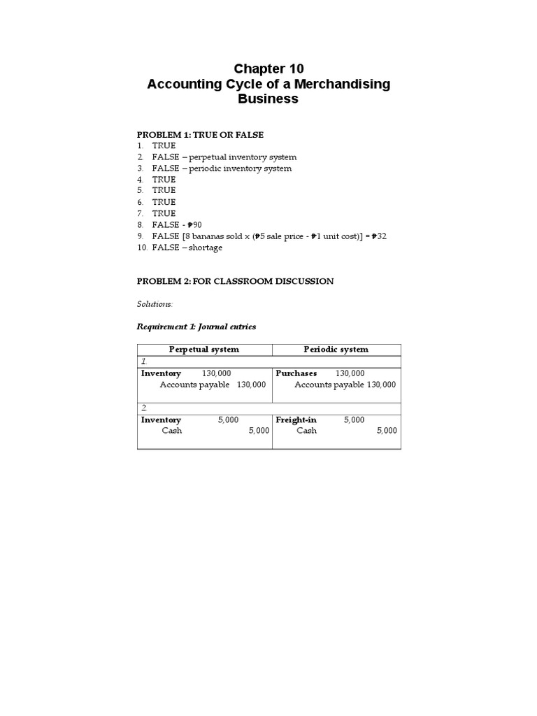 Chapter 10 Accounting Cycle of A Merchandising Business | PDF | Expense ...