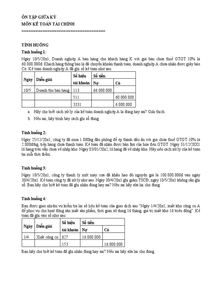 Kttc-On Tap Giua Ky | PDF