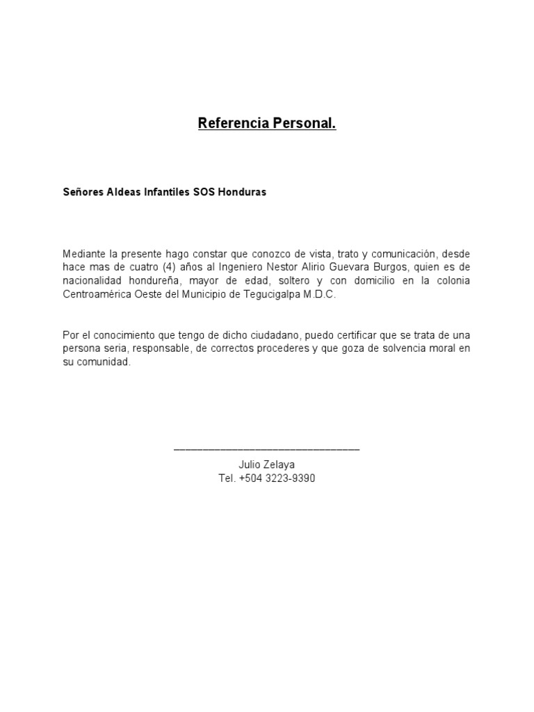 Referencia Personal | PDF