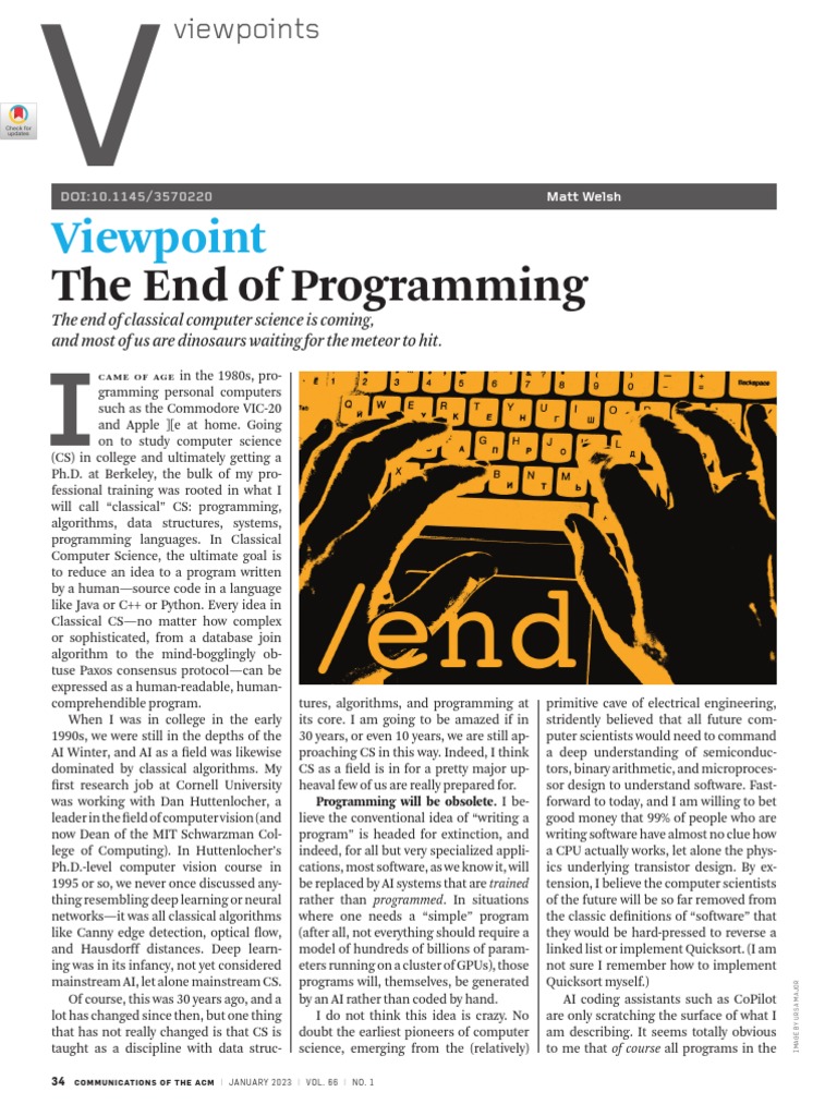 The End of Programming | PDF | Artificial Intelligence | Intelligence ...