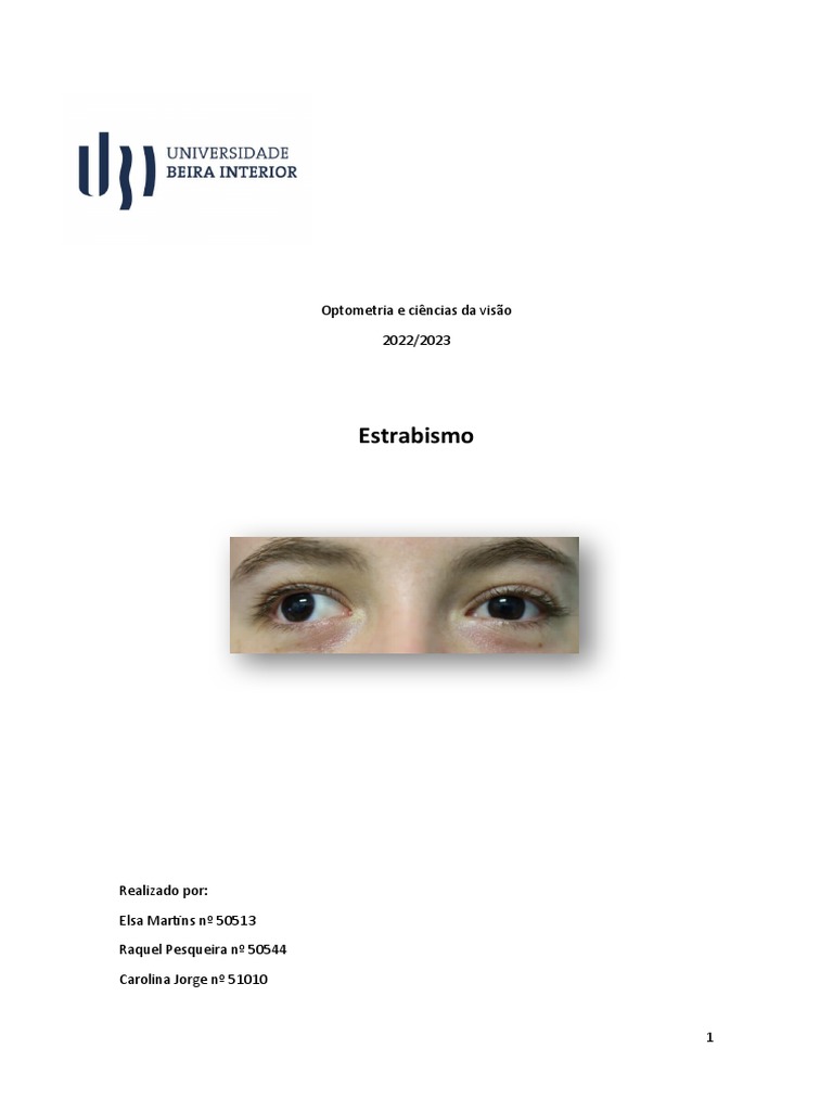 Estrabismo | PDF | Olho humano | Olho