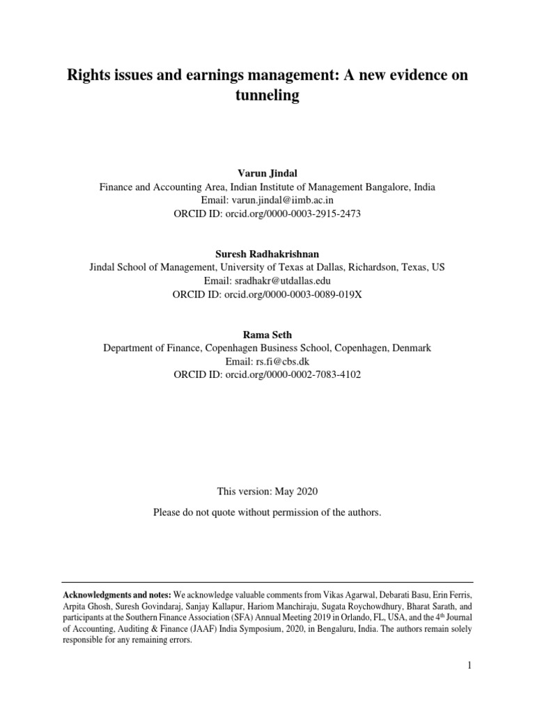 Paper - Rights Issues and Earnings Management - A New Evidence On ...