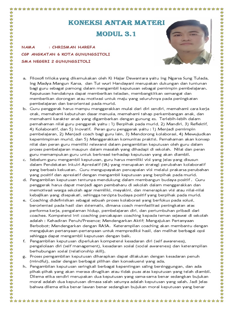 KONEKSI ANTAR MATERI MODUL 3.1.chrisman Harefa | PDF
