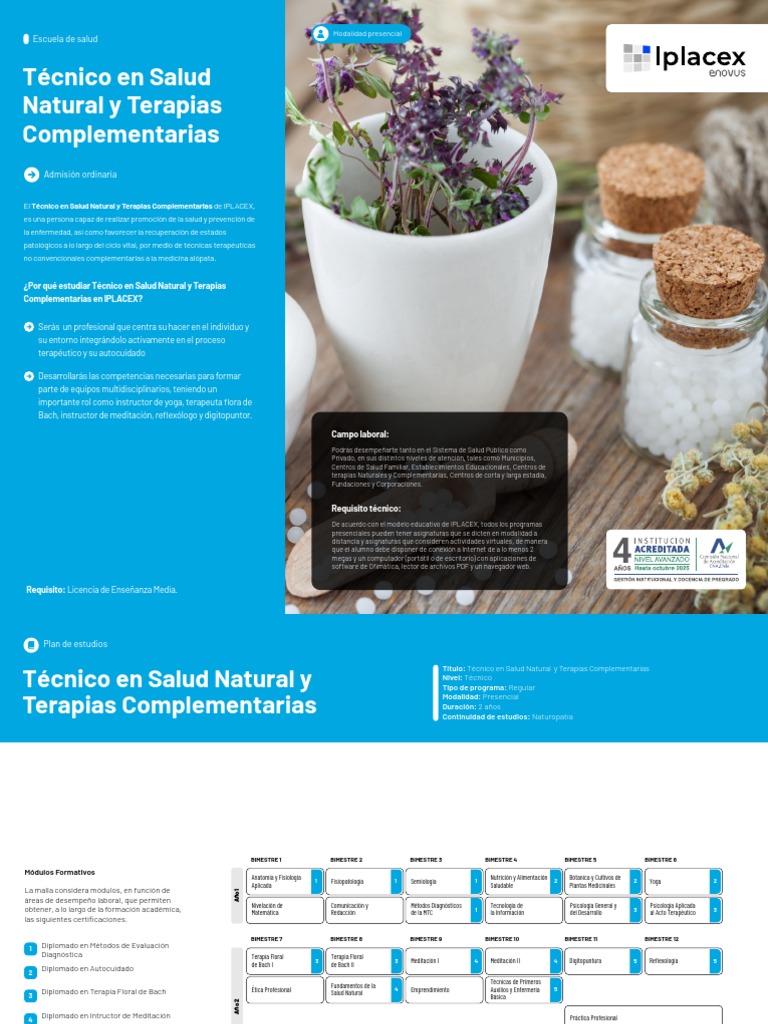 Técnico en Salud Natural y Terapias Complementarias - Regular PDF | PDF | Naturopatía