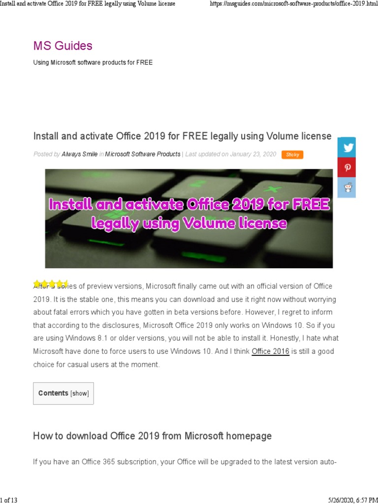 Cómo Activar Office | PDF | Microsoft Office | Windows 10