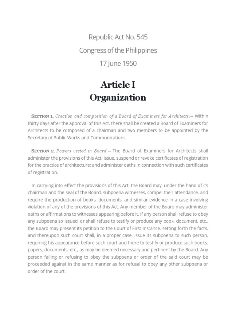 Ra 545 PDF | PDF | Architect | Subpoena