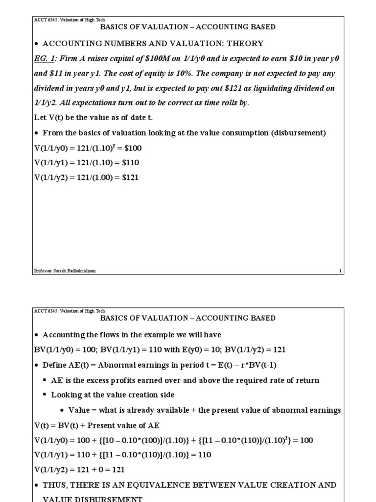 LN4 Accounting Models | PDF | Valuation (Finance) | Discounted Cash Flow