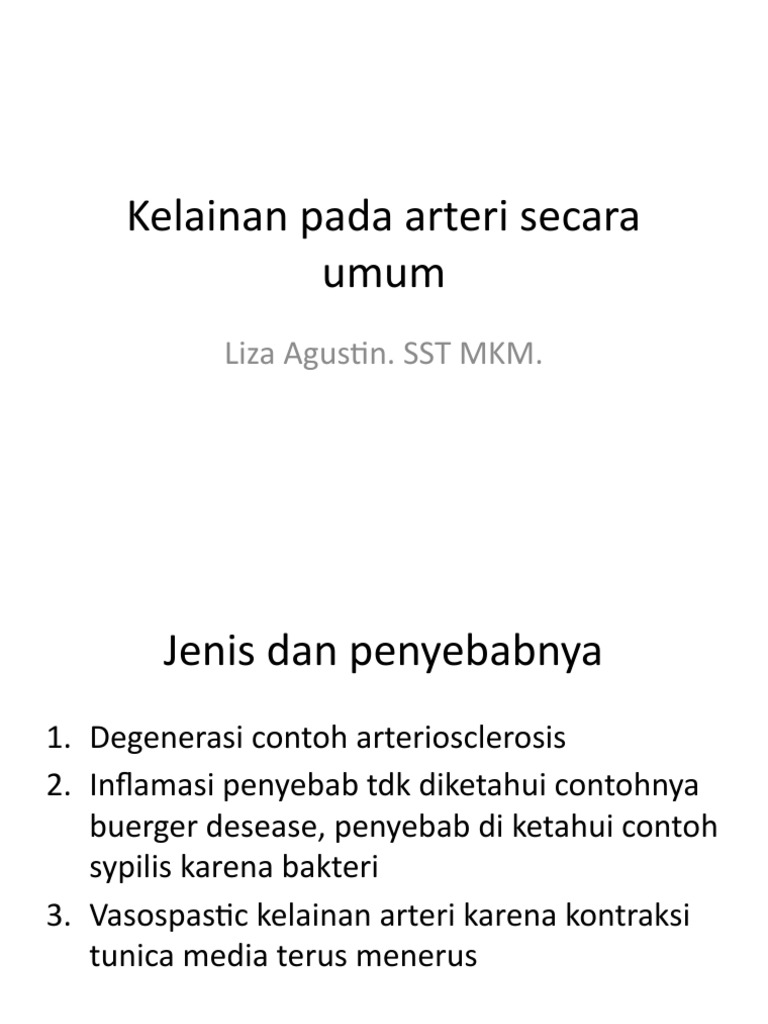 Kelainan pada arteri secara umum | PDF