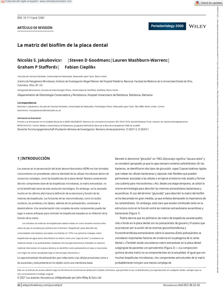 Periodontology 2000 - 2021 - Jakubovics - The Dental Plaque Biofilm ...