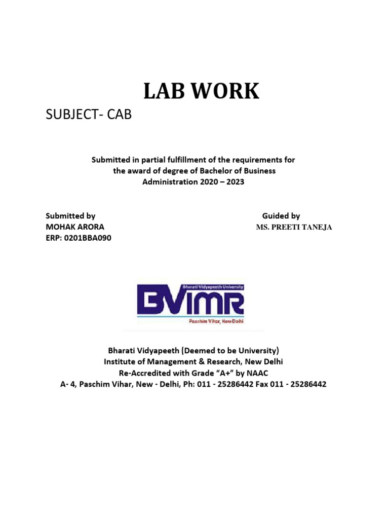 MS Word Lab Work Guide for BBA Students | PDF | Wash | Microsoft Excel
