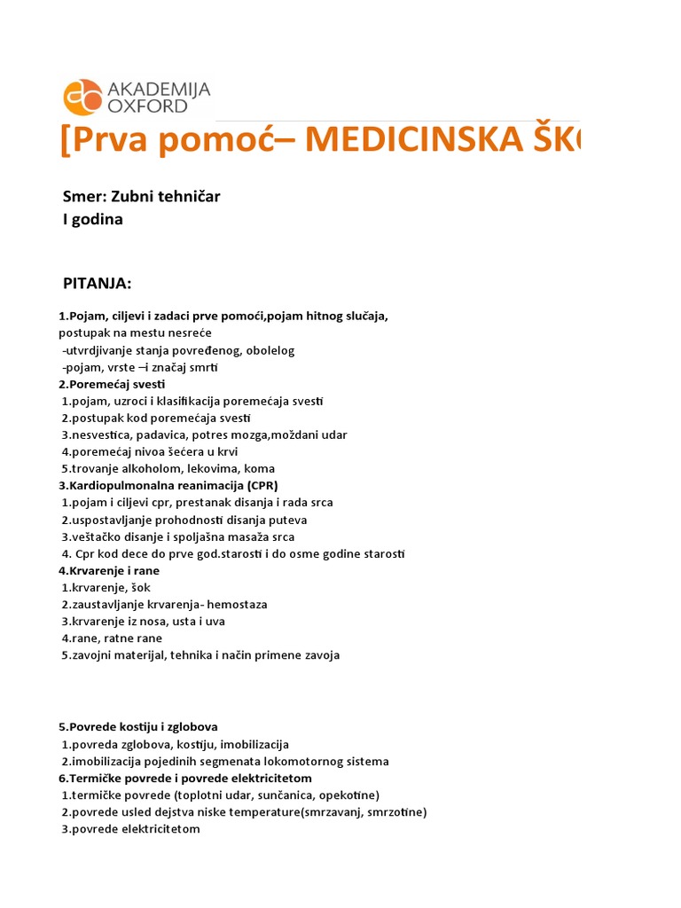 1 Prva Pomoc | PDF