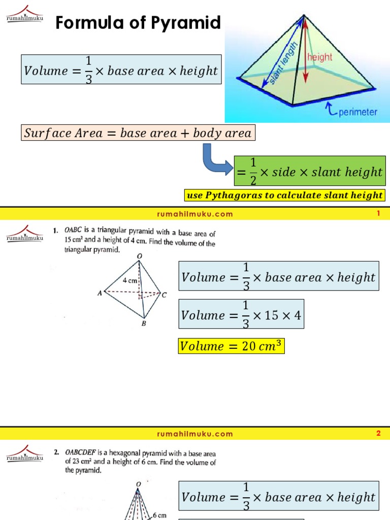 Formula of Pyramid | PDF