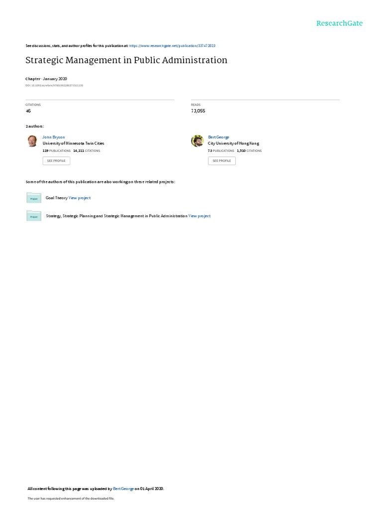 Strategic Management in Public Administration PDF | PDF | Strategic ...