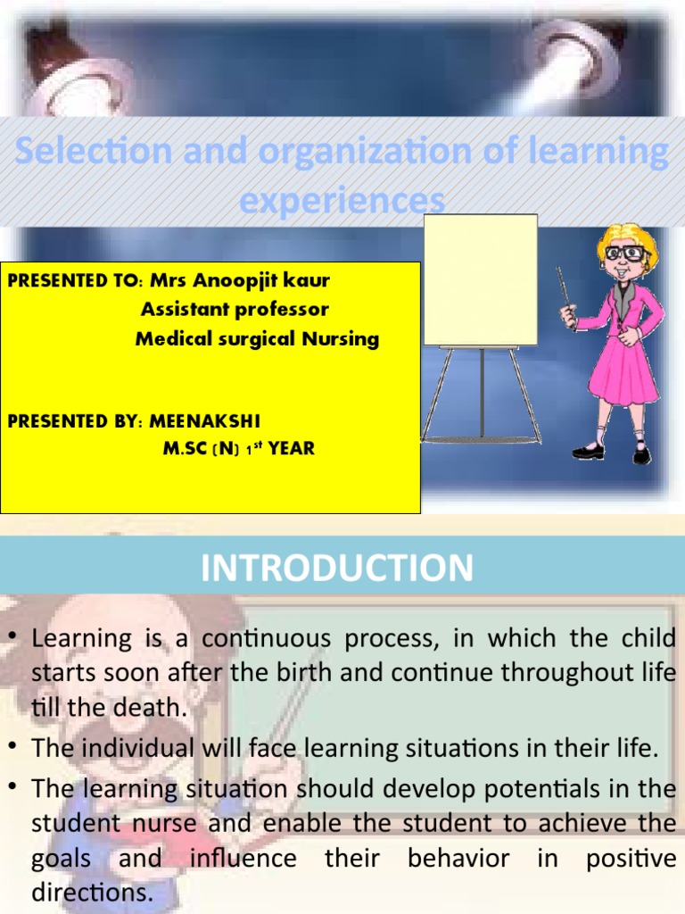 Selection and Organization of Learning Experiences | PDF | Experience | Learning