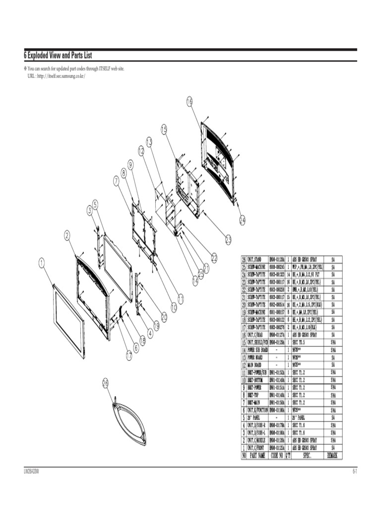 Lw26a33exploded View & Part List PDF | PDF