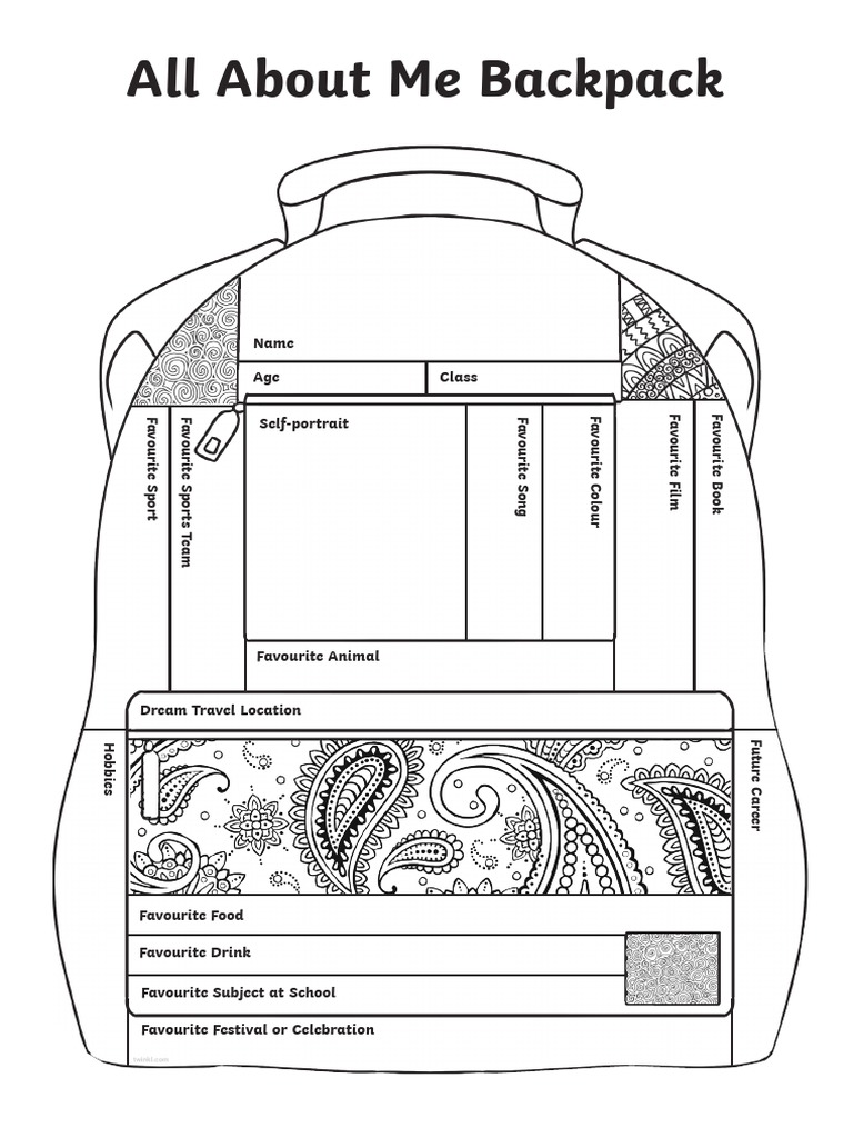 All About Me Backpack Template | PDF