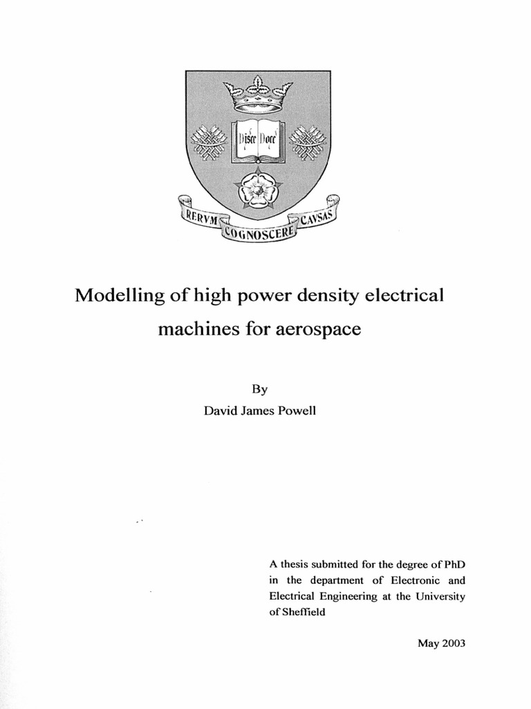 Machines For Aerospace: Modelling of High Power Density Electrical ... Machines For Aerospace: Modelling of High Power Density Electrical ...