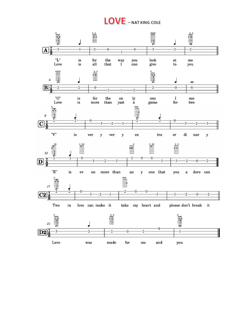 Nat King Cole - Love Sheet Music PDF | PDF