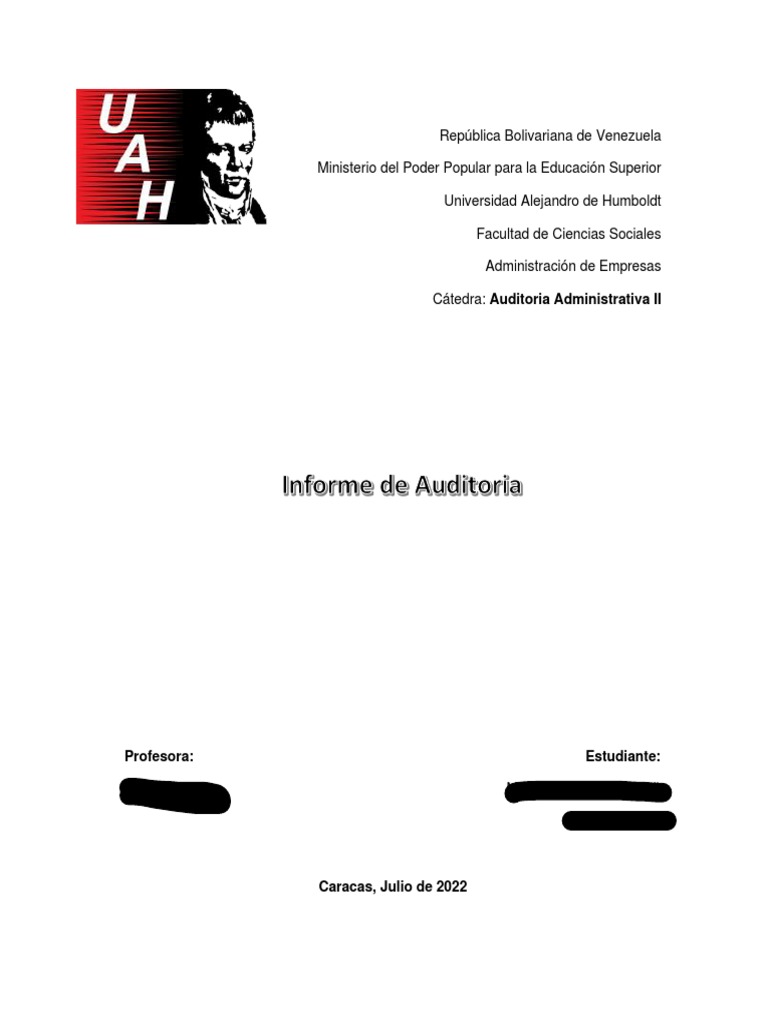 Informe de Auditoria | PDF | Auditoría | Contralor