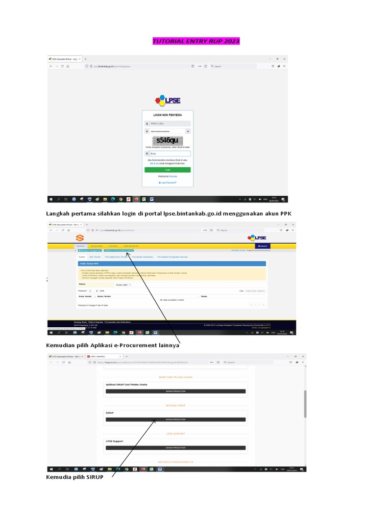 Tutorial Entry Rup 2023 | PDF