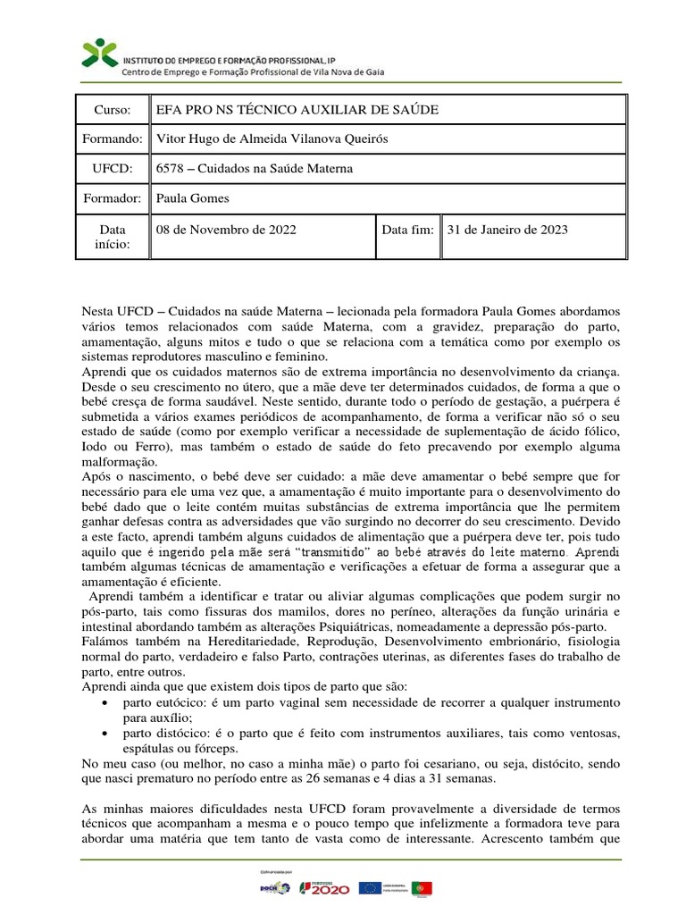 Pra Ufcd - 6578 | PDF | Amamentação | Parto