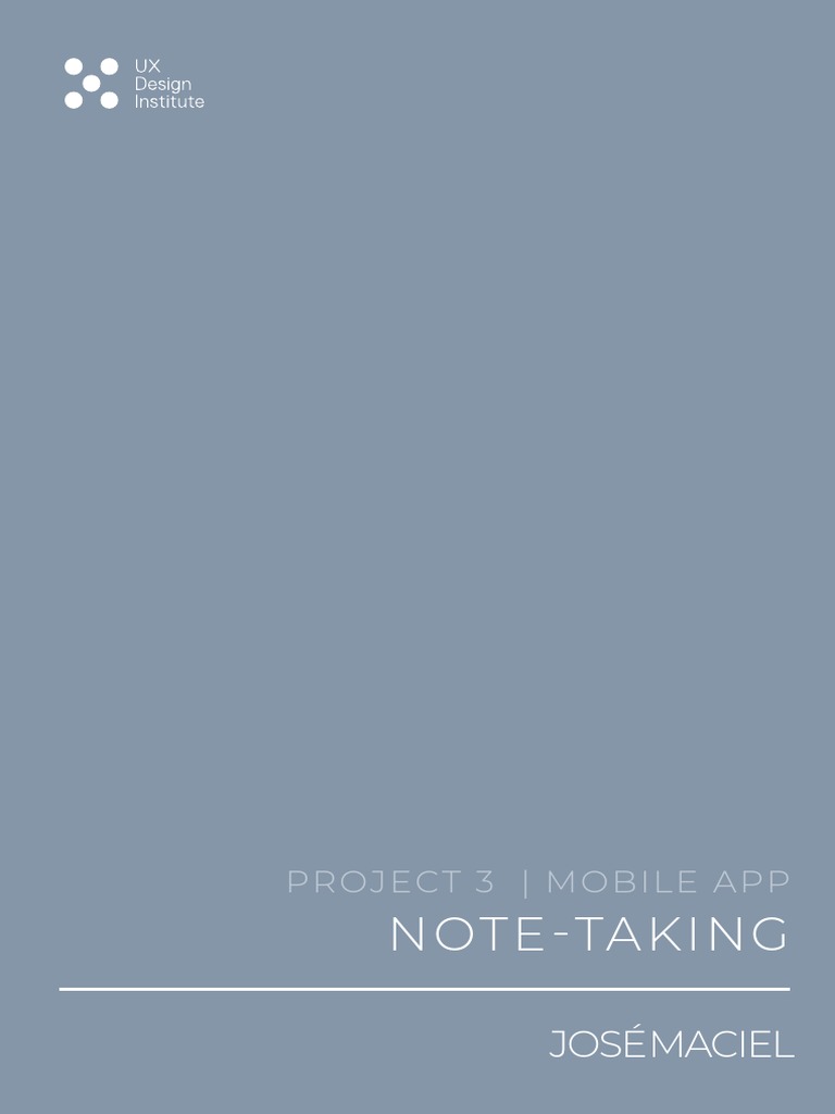 UX Design - P2 - Note-Taking | PDF | Usability | Mobile App