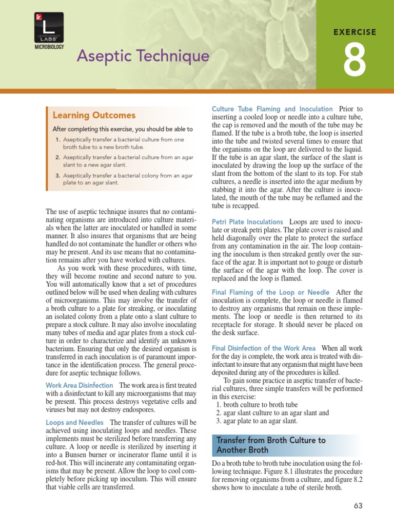 Aseptic Technique for Microbial Cultures | PDF | Medical Specialties ...