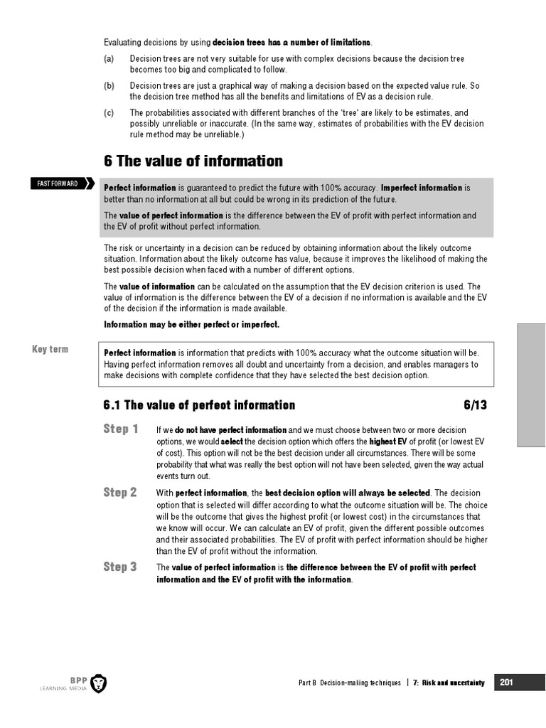 Value of Perfect Information | PDF | Uncertainty | Profit (Economics)