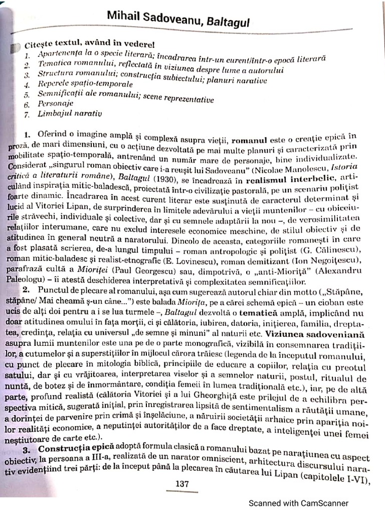 Eseu Tema Si Viziune Baltagul | PDF