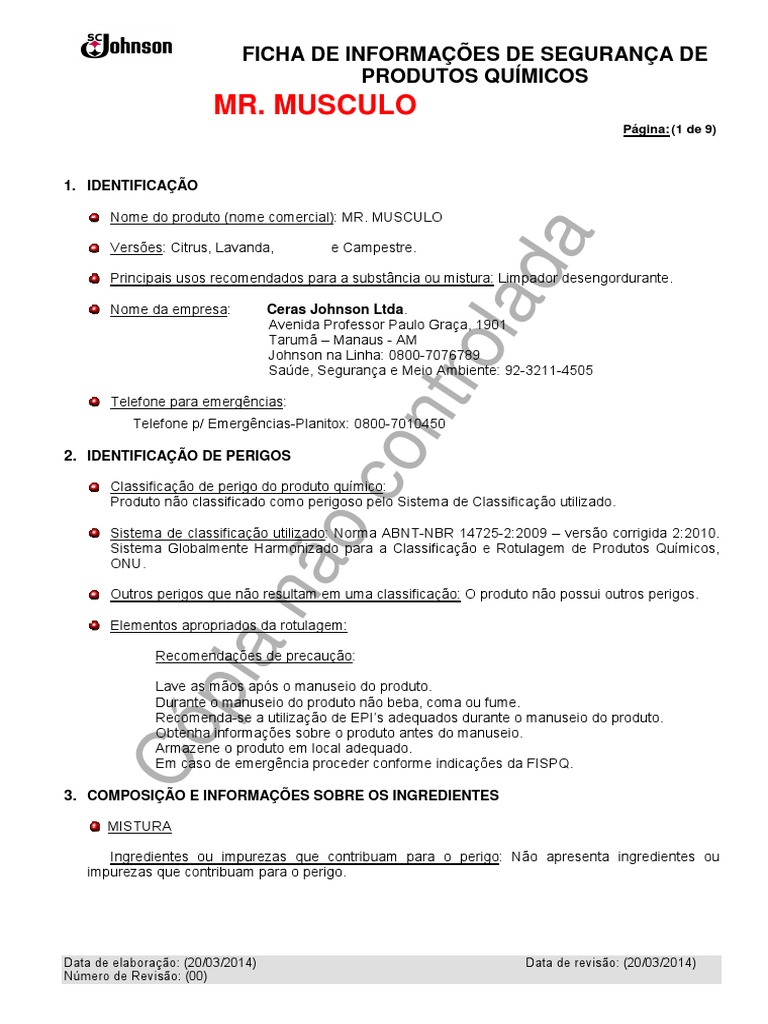 Mr. Musculo Multiuso | PDF | Química | Ciências Físicas