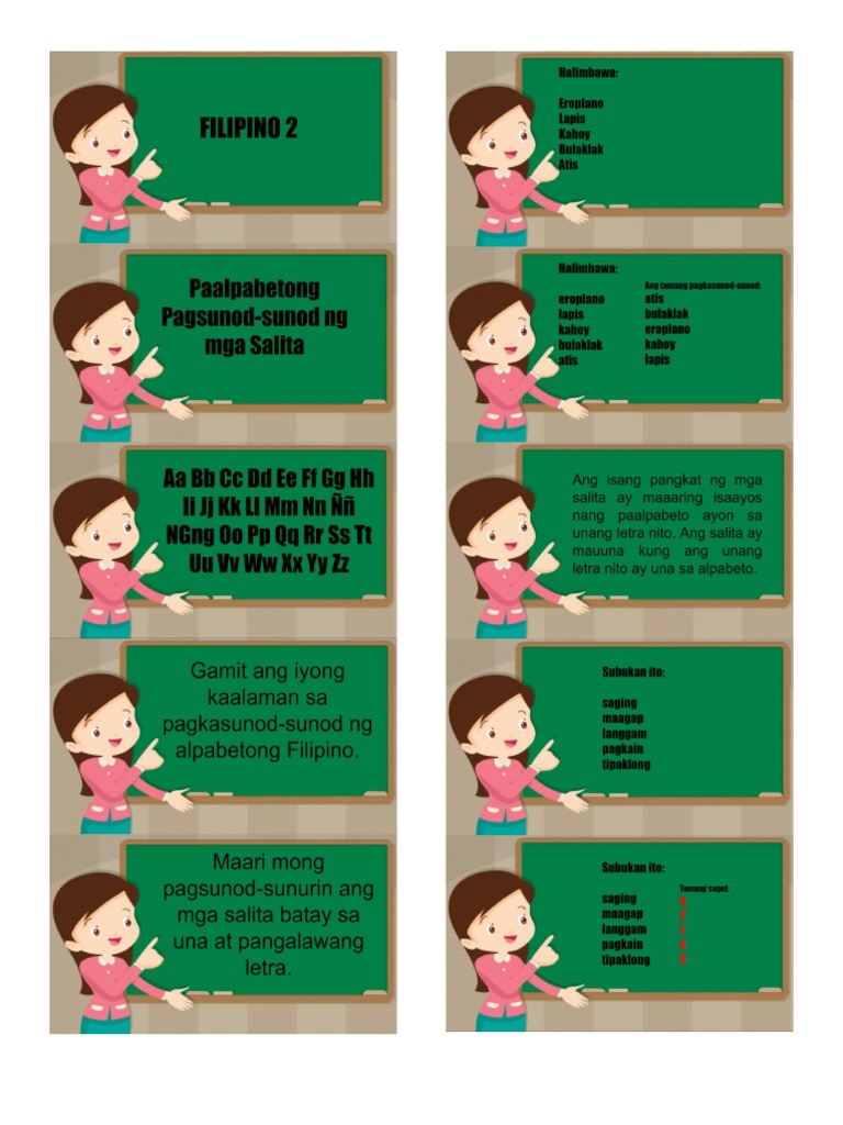 FILIPINO 2 - Paalpabetong Pagsunod-Sunod NG Mga Salita | PDF FILIPINO 2 - Paalpabetong Pagsunod-Sunod NG Mga Salita | PDF