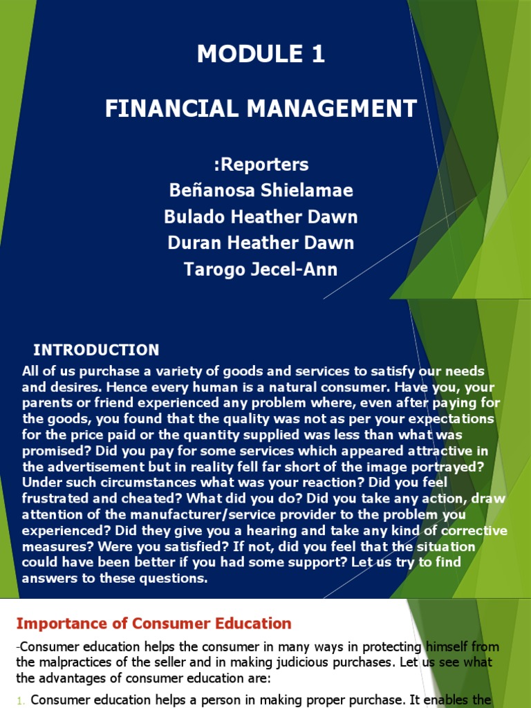 Consumer Education Essentials | PDF | Business