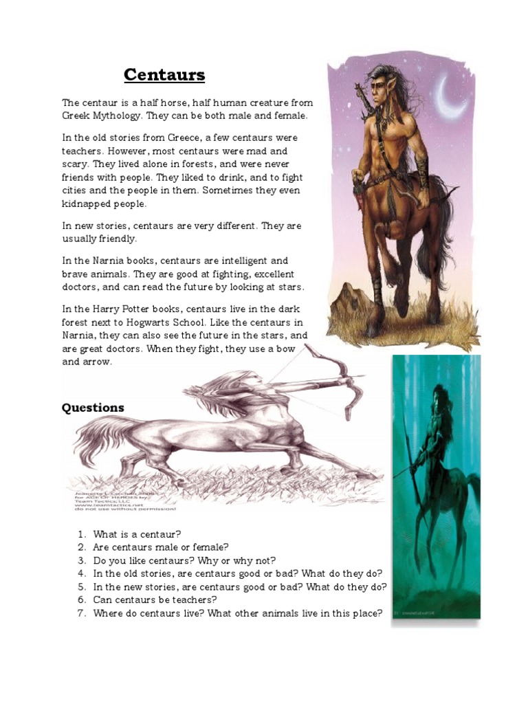 Centaurs in Mythology & Modern Stories | PDF | General Fiction
