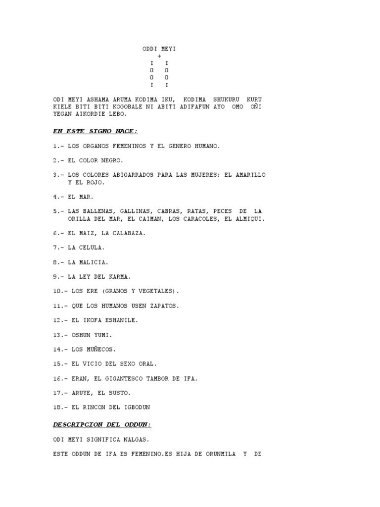 Oddi Meyi | PDF | Religión étnica | Santeria