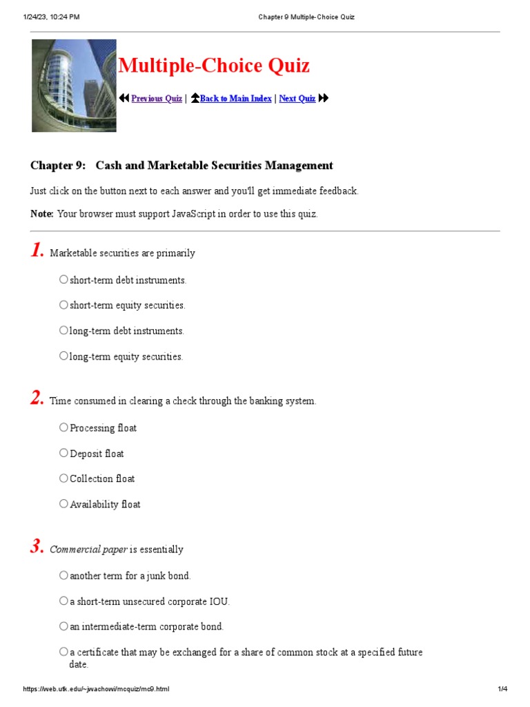 Chapter 9 Multiple-Choice Quiz | Download Free PDF | Fannie Mae ... Chapter 9 Multiple-Choice Quiz | Download Free PDF | Fannie Mae ...