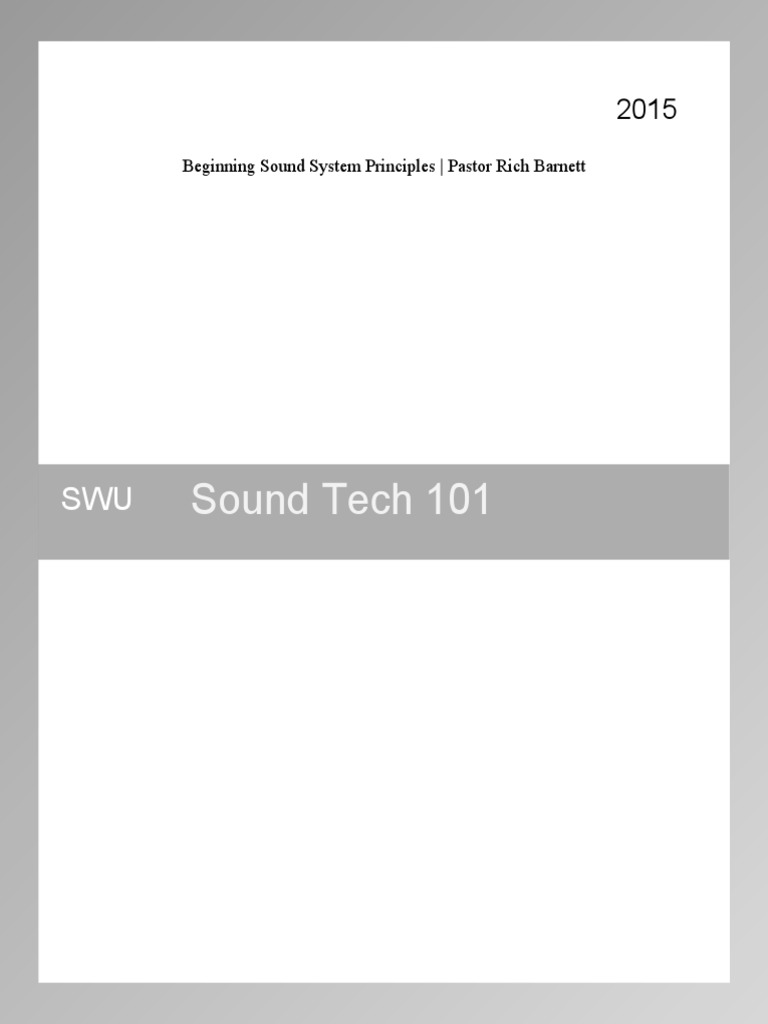 Sound Tech Teaching Guide | PDF | Microphone | Equalization (Audio)