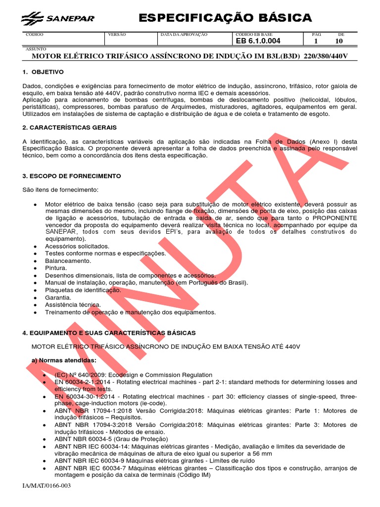 6.1.0.004 Motores Eletricos de Baixa Tensao - Prop. Padronizacao | PDF ... 6.1.0.004 Motores Eletricos de Baixa Tensao - Prop. Padronizacao | PDF ...