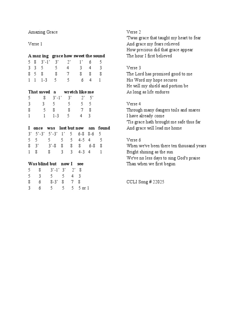 Amazing Grace # Parts | PDF
