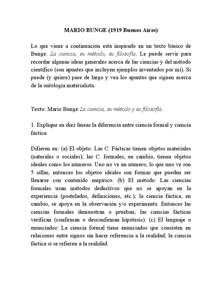 Mario Bunge, Apuntes | PDF