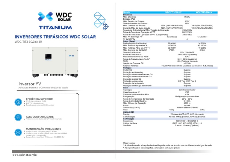 DATASHEET WDC - TIT3 - 36k-LV | PDF | Rede de computadores | Eletrônicos