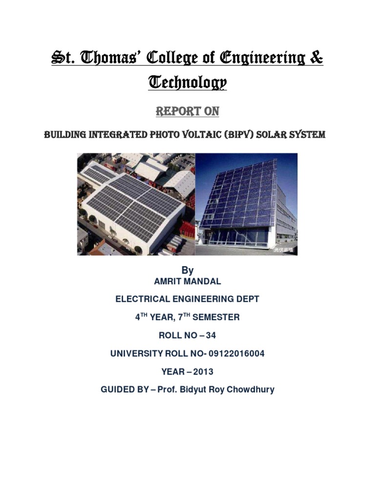 5KWp Building Integrated Photo Voltaic B | PDF | Photovoltaics | Solar ...