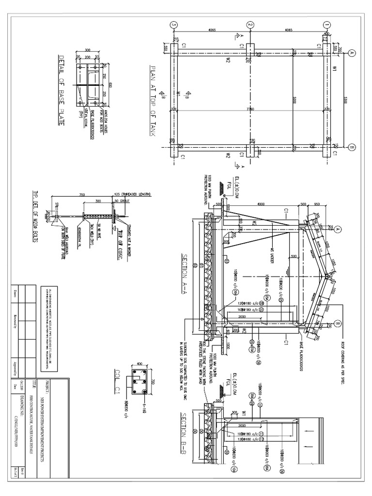 GA REINF OF WATER STORAGE TANK - Sheet 1 of 2 PDF | PDF
