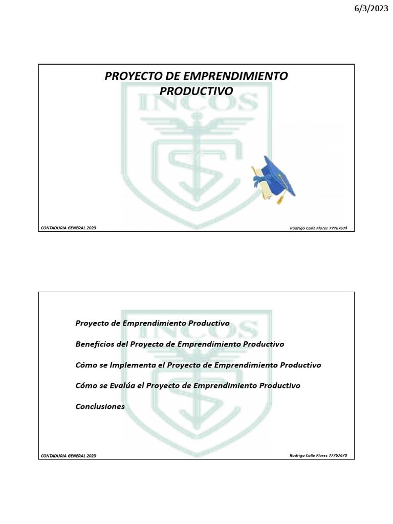 Emprendimiento Productivo PDF | PDF | Iniciativa empresarial | Innovación