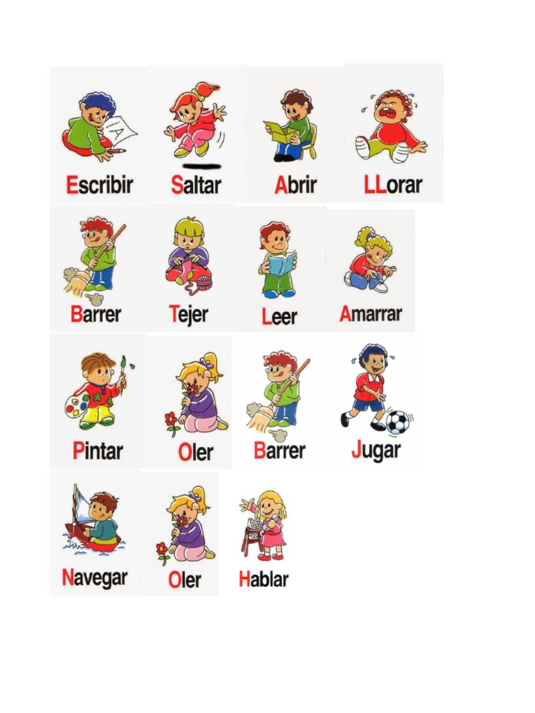 15 Verbos Ilustrados | PDF