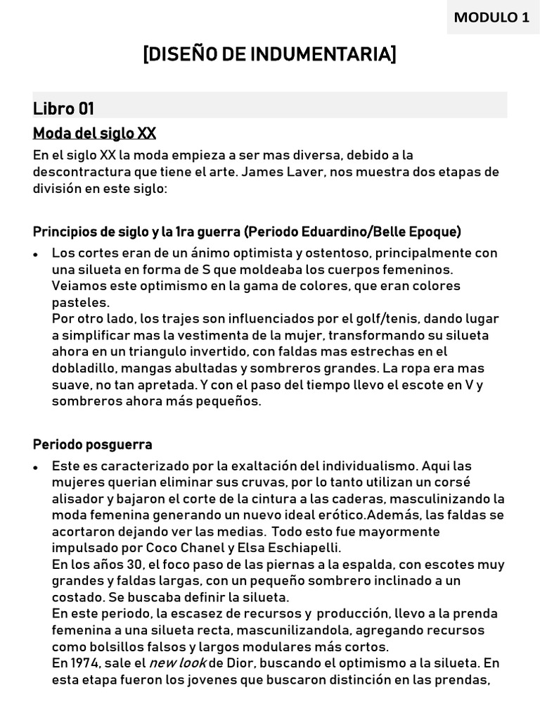 DISEÑO DE INDUMENTARIA - Modulo 1 y 2 | PDF | Moda | Ropa
