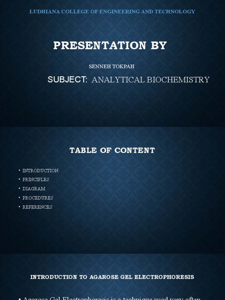 SENNEH PRESENTATION 2 (Autosaved) | PDF | Gel Electrophoresis | Agarose Gel Electrophoresis
