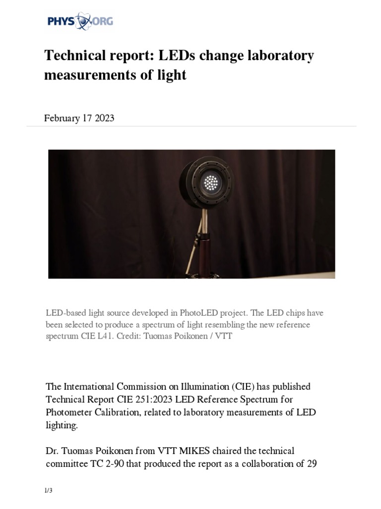 2023 02 Technical Laboratory | PDF | Lighting | Light Emitting Diode