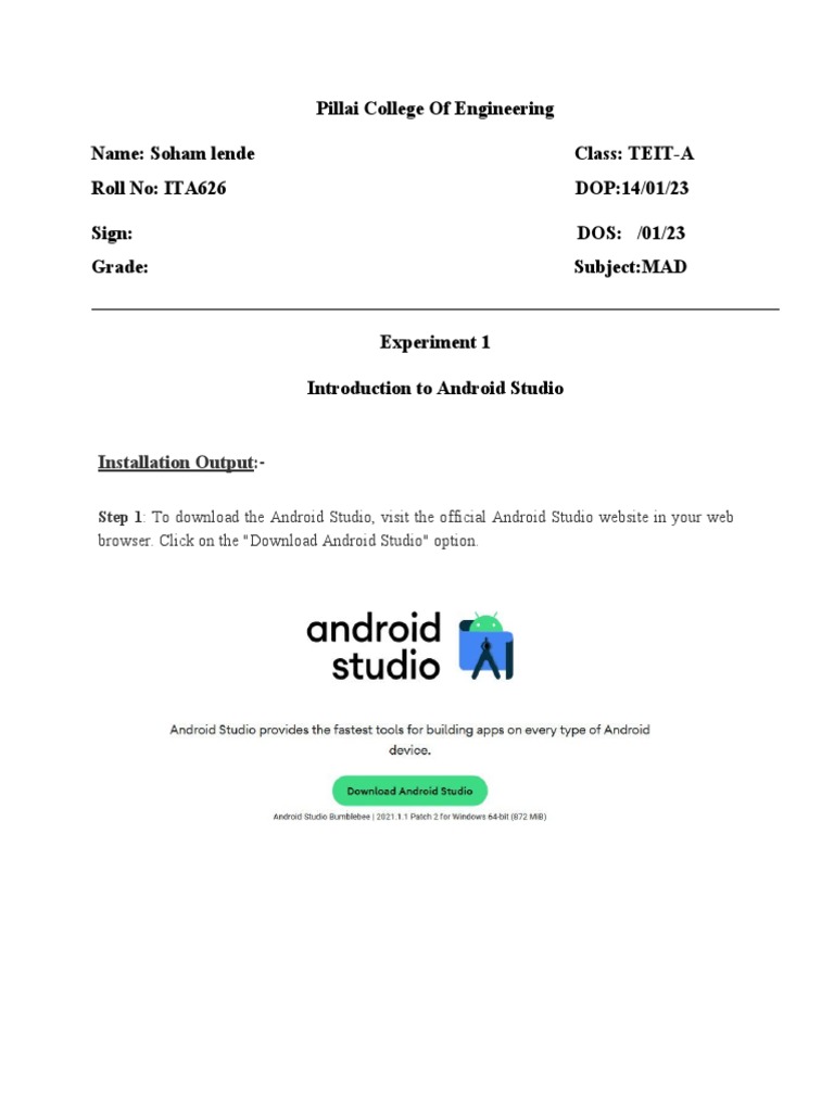 Android Studio Installation Guide | PDF | Android (Operating System) | Computing