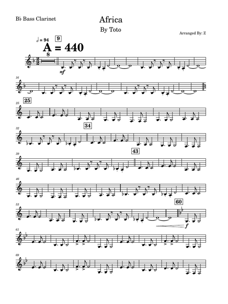 Africa: by Toto | PDF | Woodwind Instruments