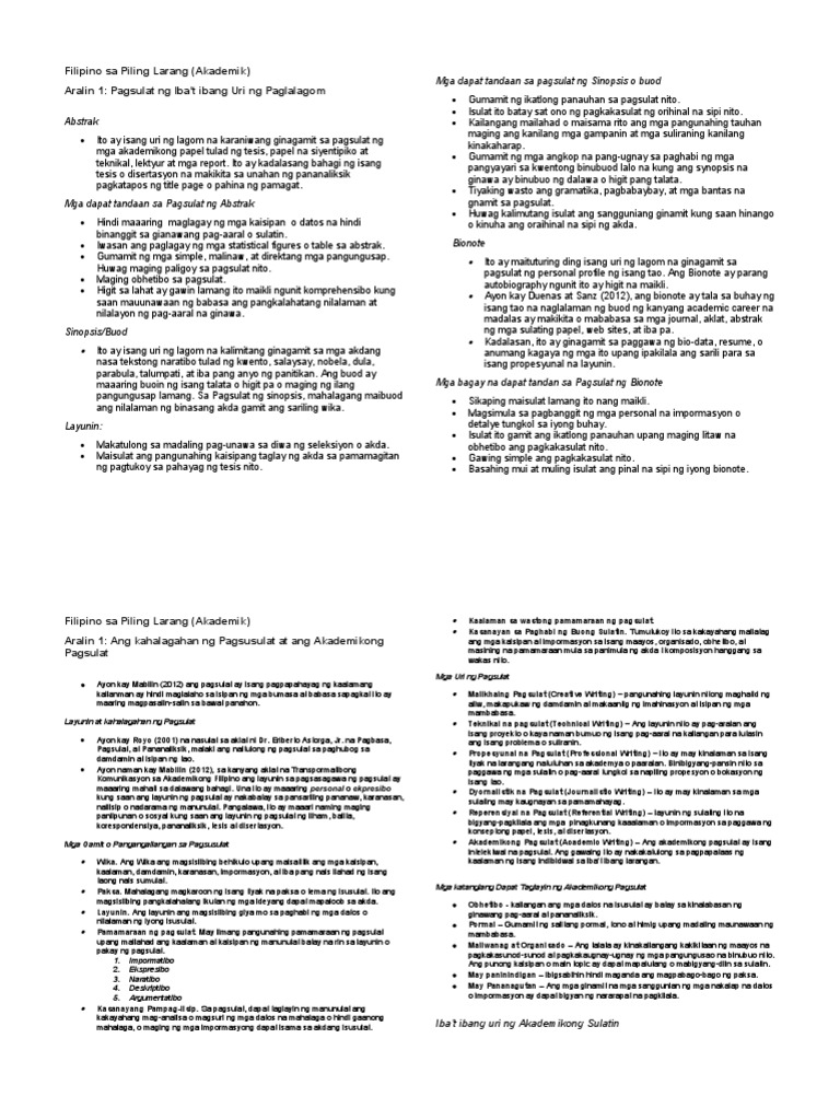 Filipino Sa Piling Larang | PDF